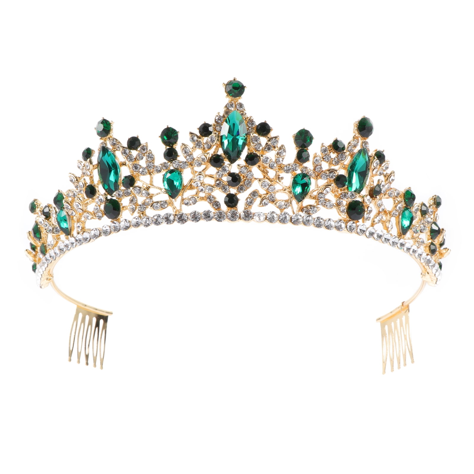 OUNONA Tiarafor Crown Bridal Wedding Emerald Tiarasprom Girls Medieval ...