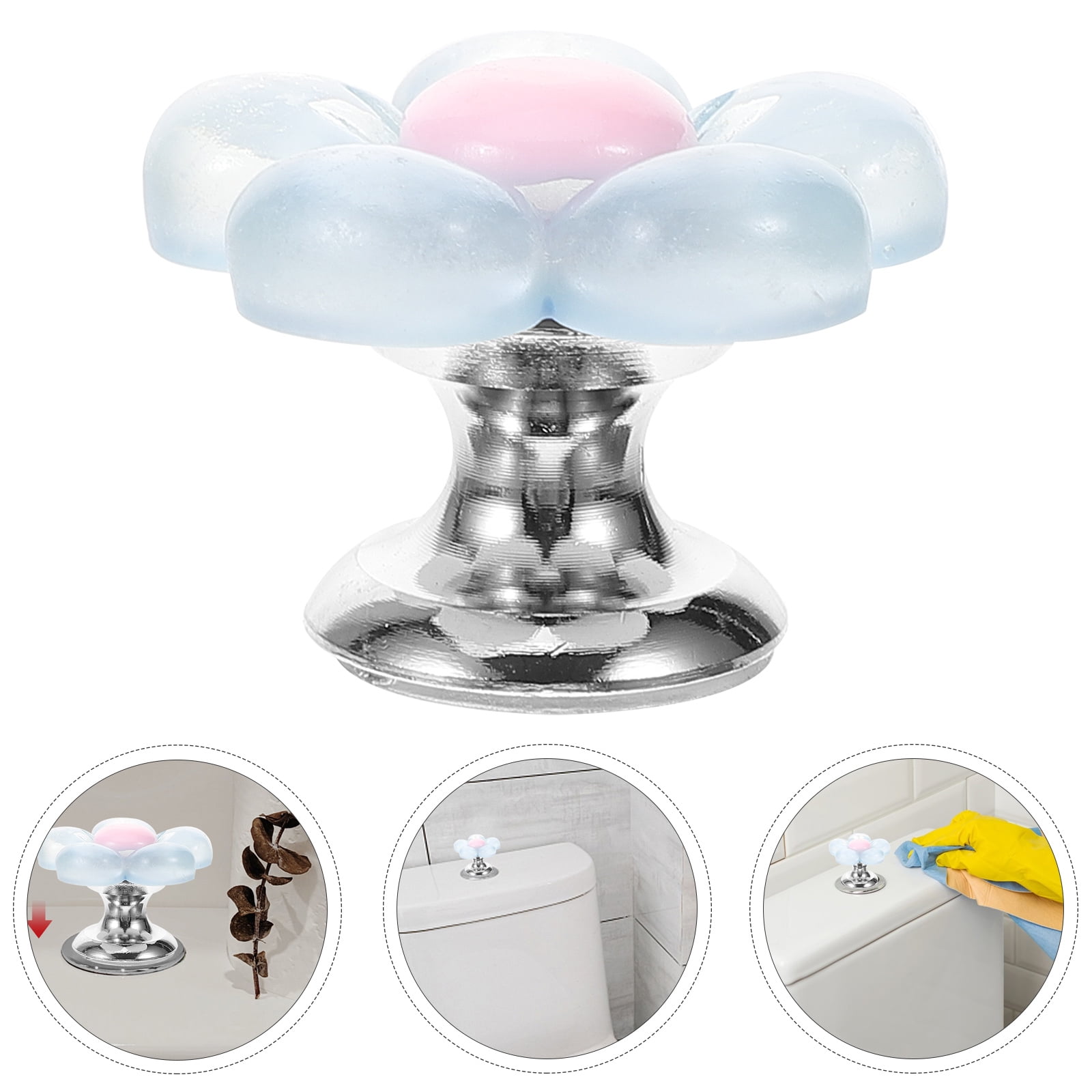 OUNONA Toilet Flushing Button Top Handles Flower Toilet Flush Button ...