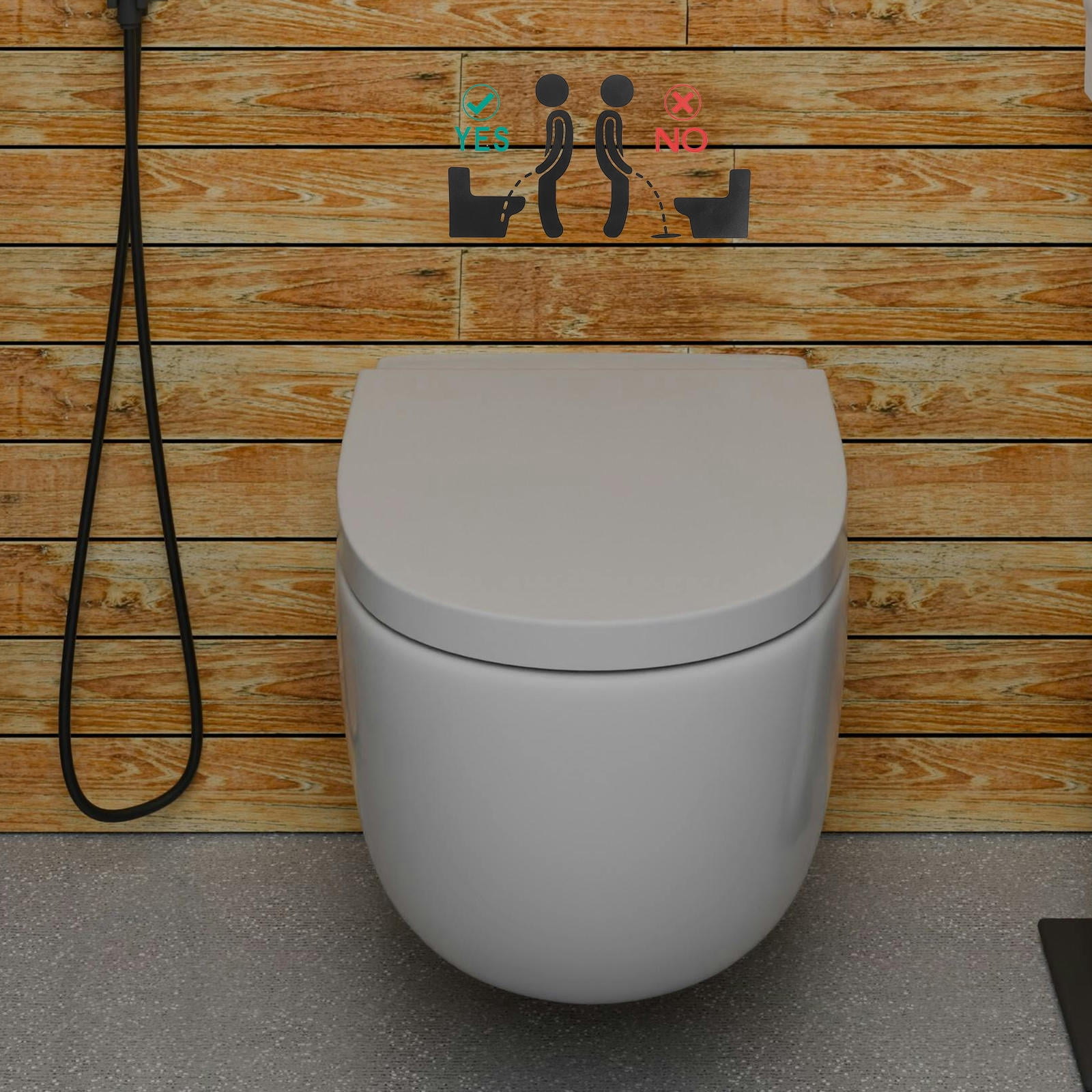 OUNONA Toilet Sticker Funny Bathroom Sign Restroom Training Sticker ...