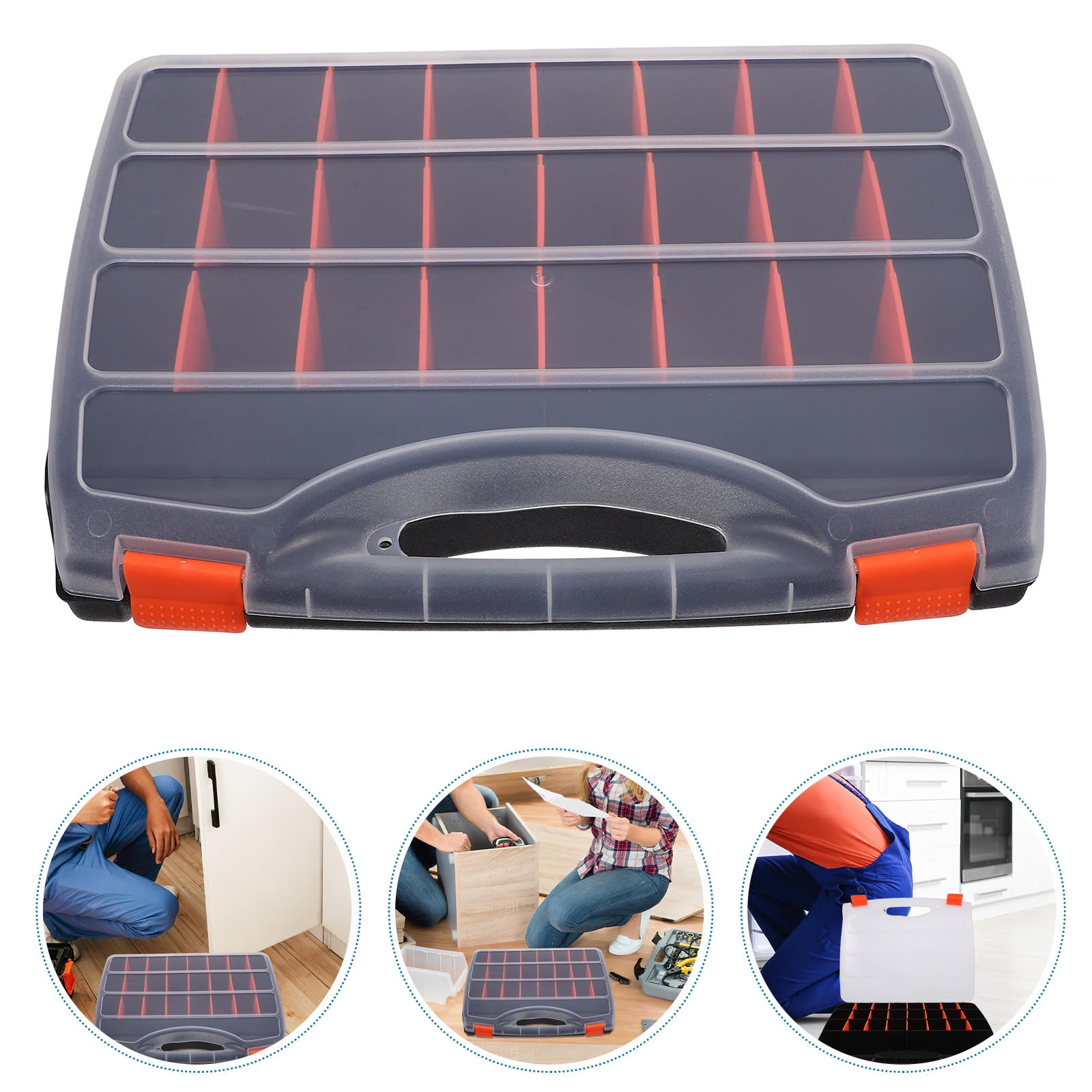 OUNONA Tool Organizer With Handle Hardware Storage Box With Removable ...