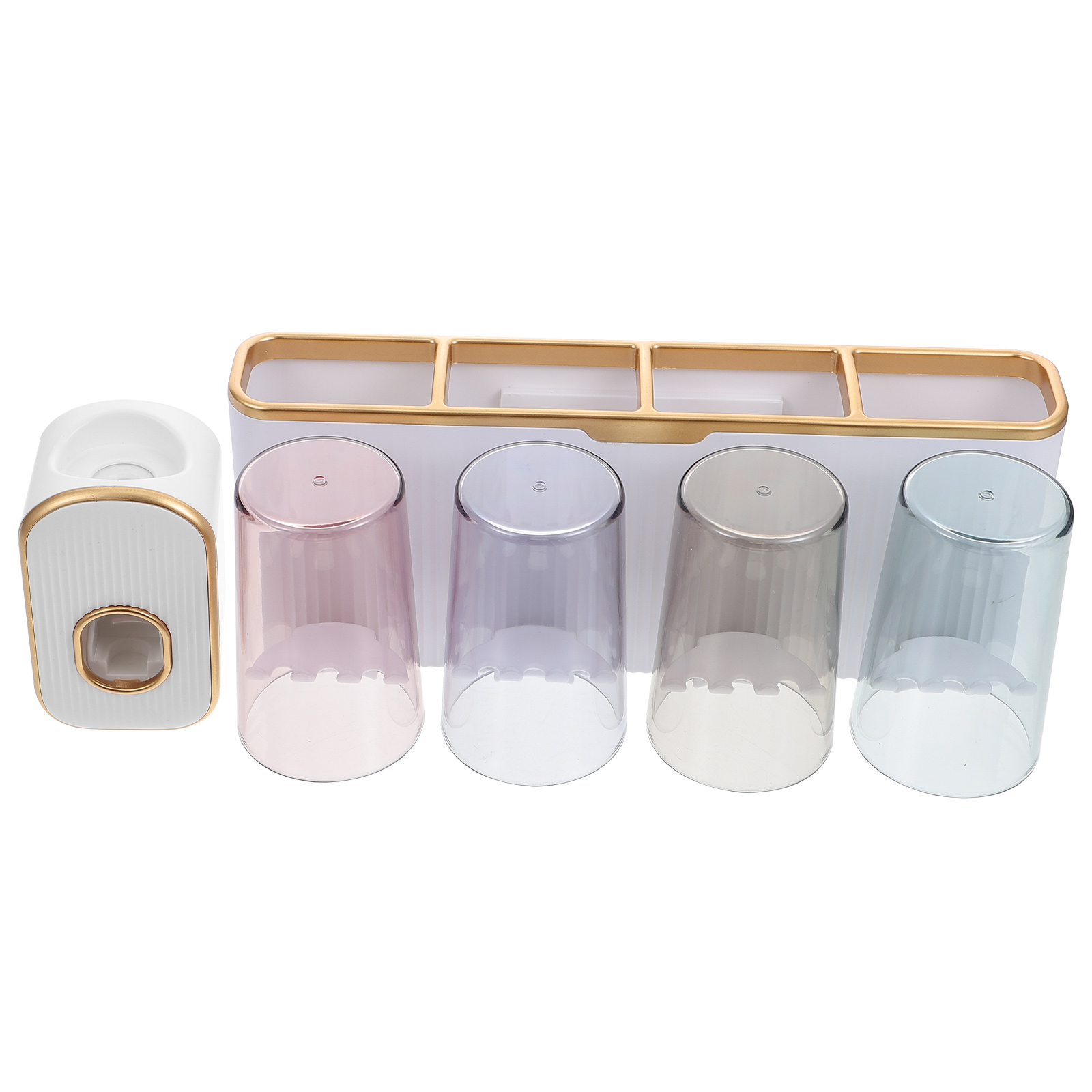 OUNONA Toothpaste Pusher Dental Storage Set Toothbrush Holder Dispenser ...