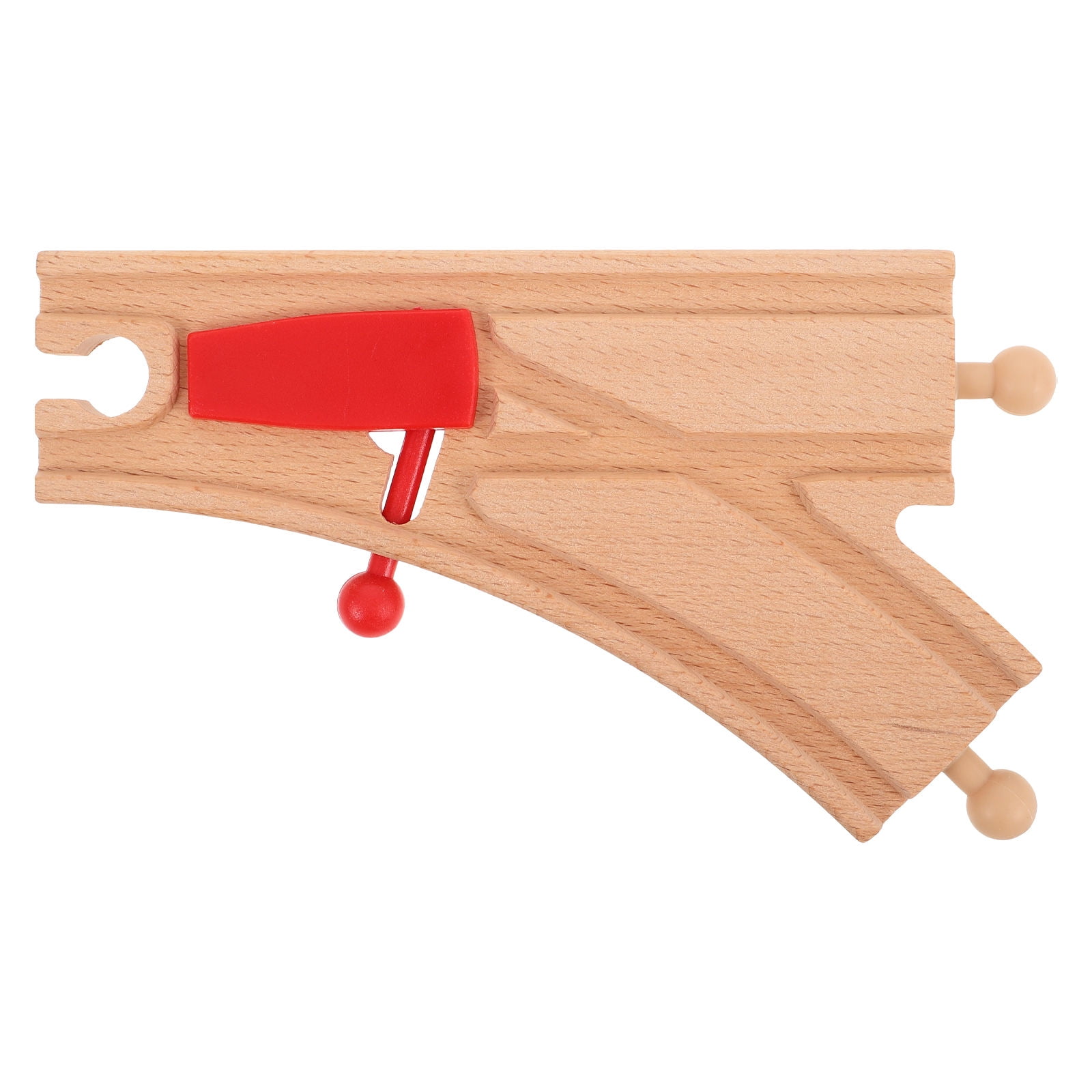 OUNONA Train Track Expansion Kit with Wooden Railway Track Pieces and ...