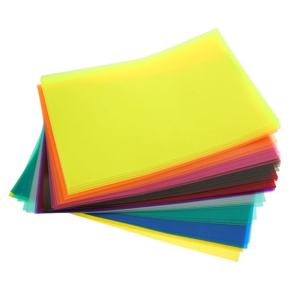 OUNONA Translucent Plastic Cellophane Sheets Assorted Colors for ...