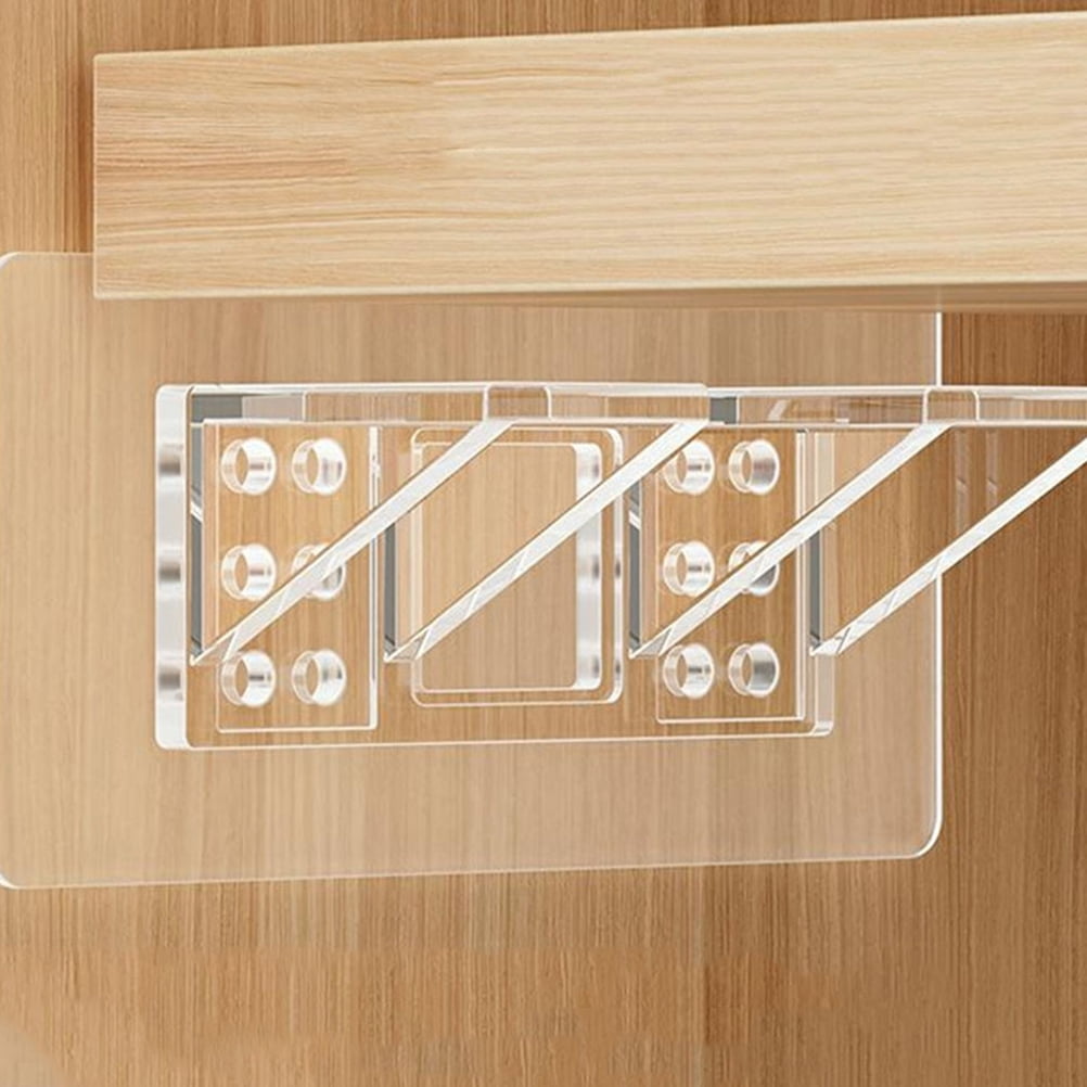 OUNONA Transparent ABS Adhesive Shelf Bracket with Double Row ...