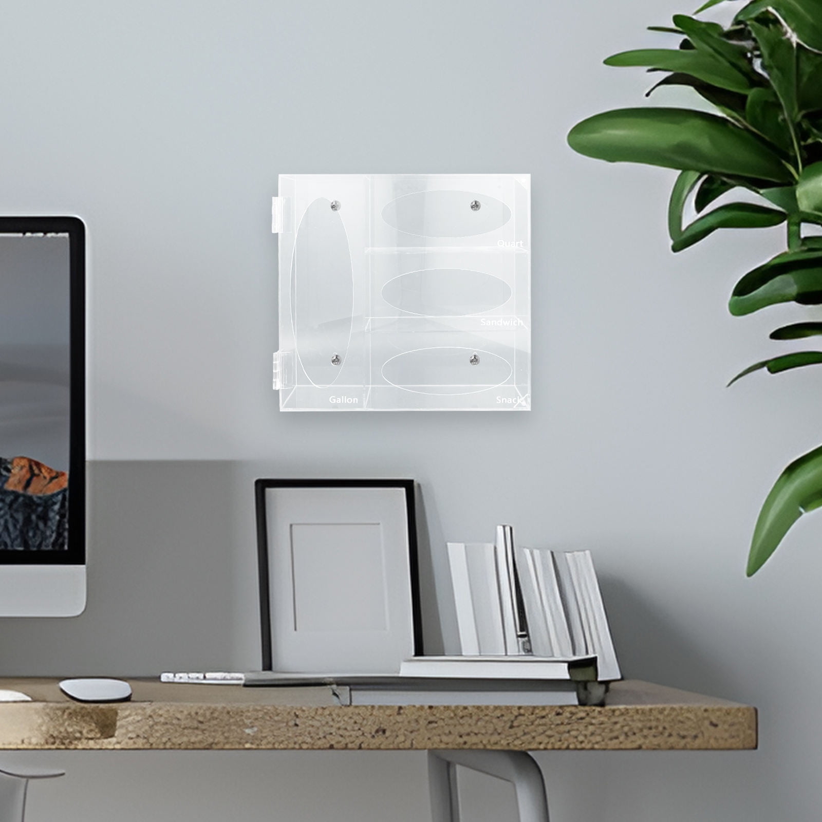 SASABAXI Wall Mount Mask Dispenser Transparent Acrylic 1Set 12.1X11 ...