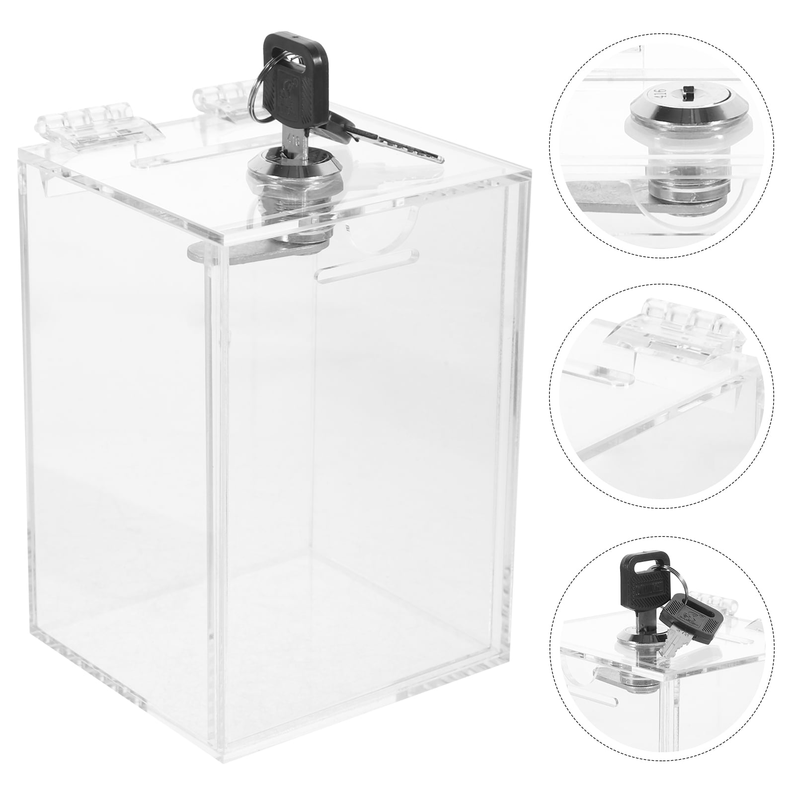 OUNONA Transparent Acrylic Piggy Bank for Kids and Adults with Lock ...