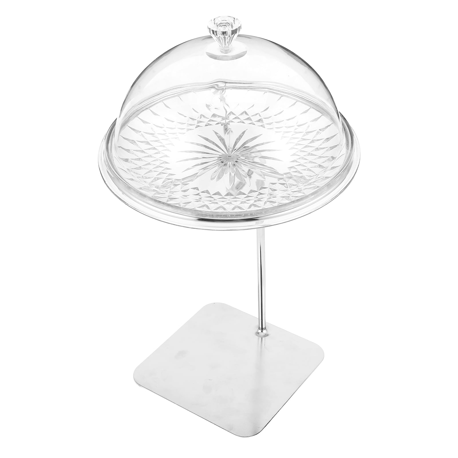 OUNONA Clear Cake Display Tray with Cover for Pastry Dessert Round ...