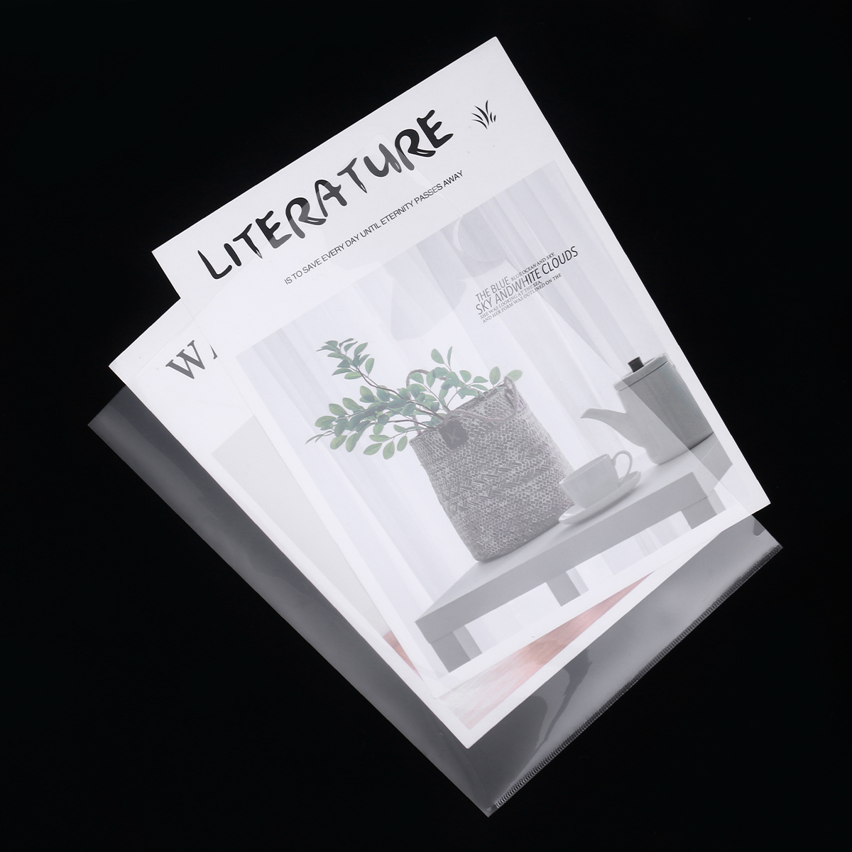 OUNONA Transparent PP Document File Folder in L Shape for Organizing ...