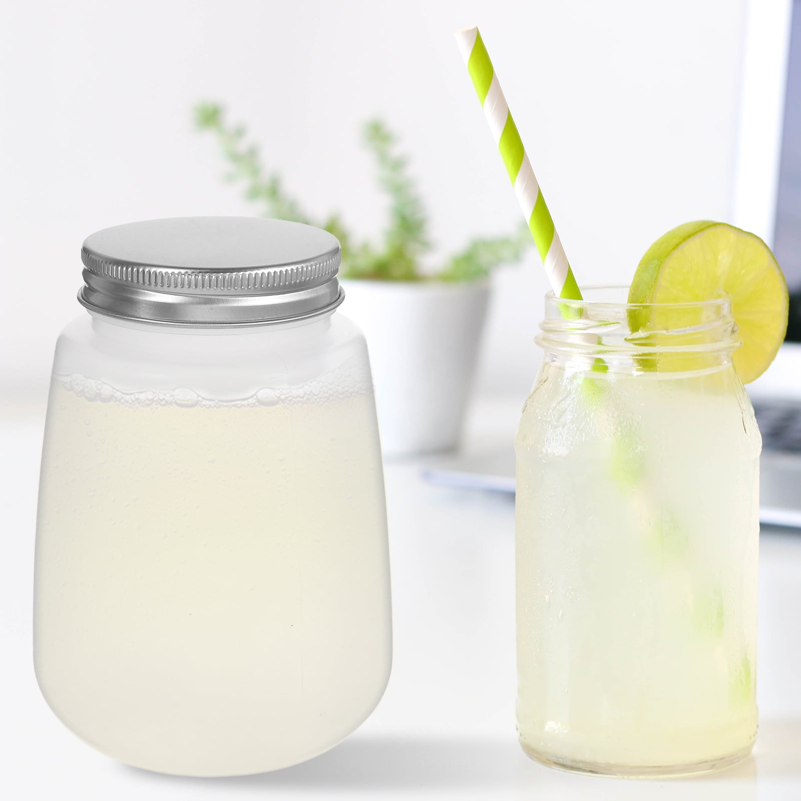OUNONA Transparent Plastic Milk Tea Bottles for Storage Use Portable ...