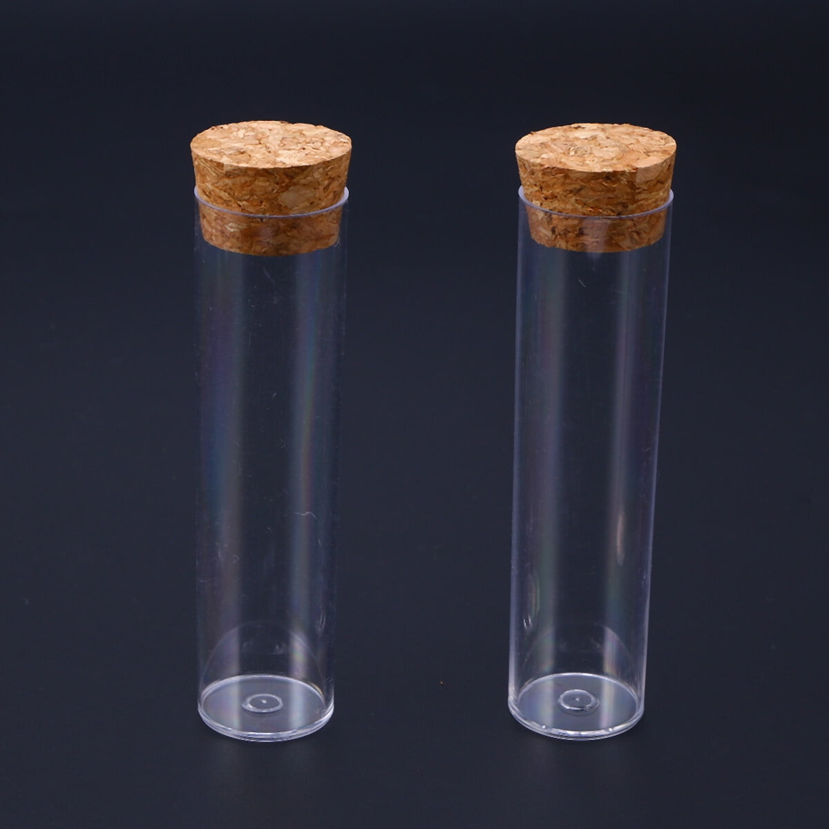 OUNONA Transparent Plastic Test Tubes with Wooden Plugs for Storaging ...