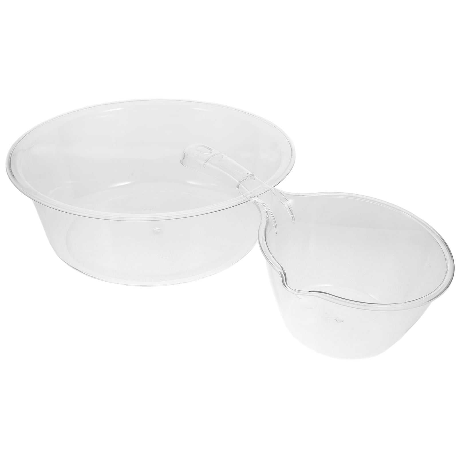 OUNONA Transparent Plastic Washbasin Water Ladle Set Salon Wash Basin ...