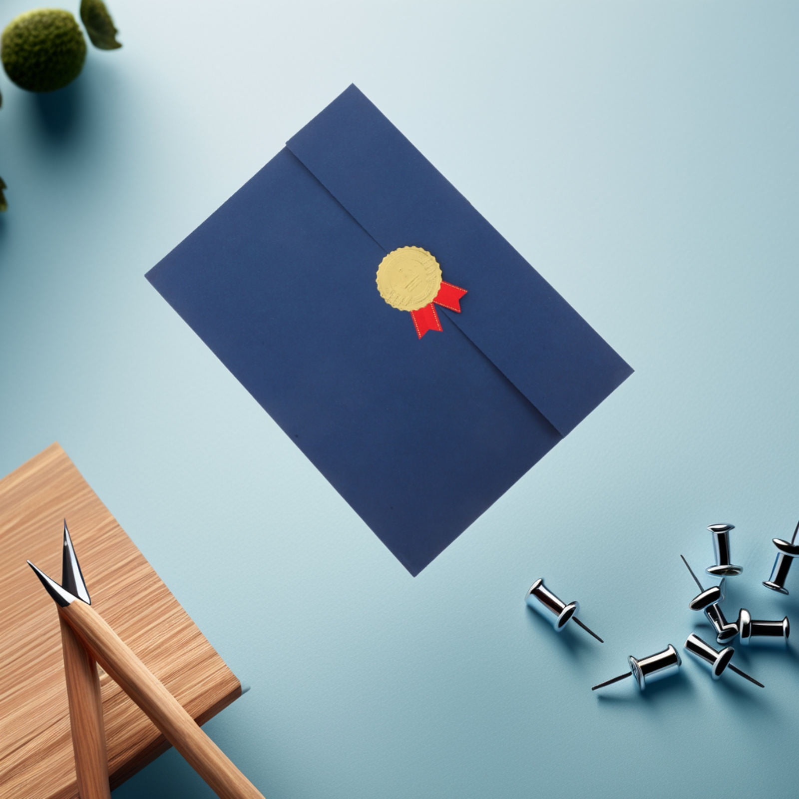 OUNONA Tri Fold Certificate Holders Gold Foil Achievement Stickers ...