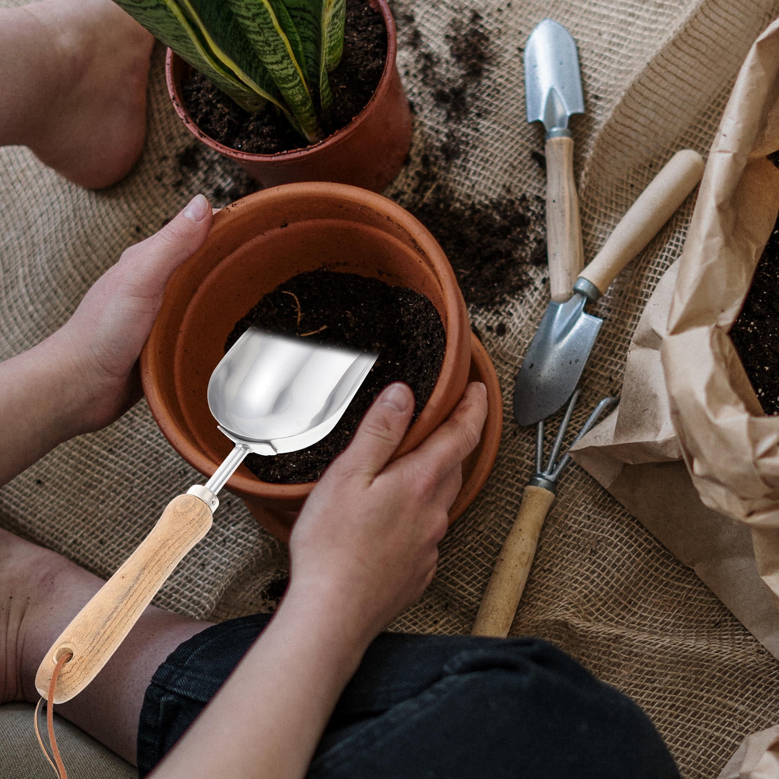 OUNONA Trowel Spade Shovels for Digging Gardening Soil Flower Planting ...