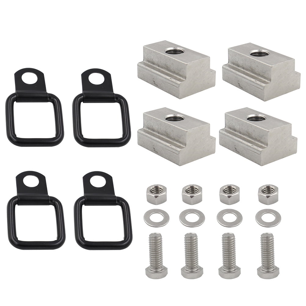OUNONA Truck Bed Rack Shackle T-slot D-ring Tie down Deck Rail Cleat ...