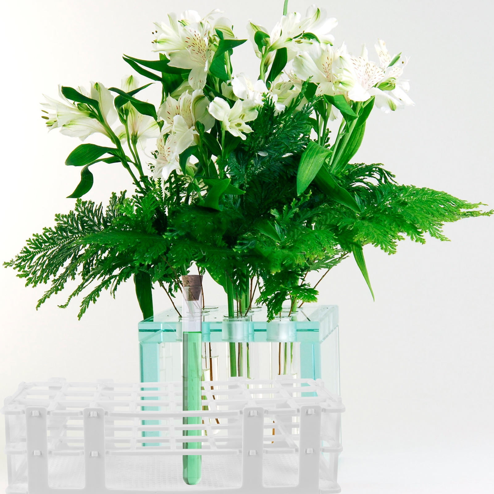 OUNONA Tube Holder Test Tube Rack Test Tube Stand 24.7X10.4cm White ...