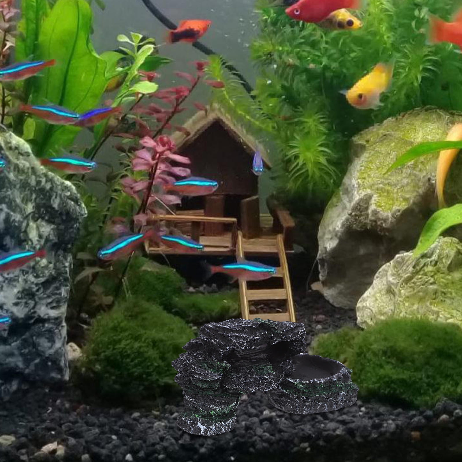 OUNONA Turtle Basking Shelf Resin Turtle Platform For Aquarium Reptile ...