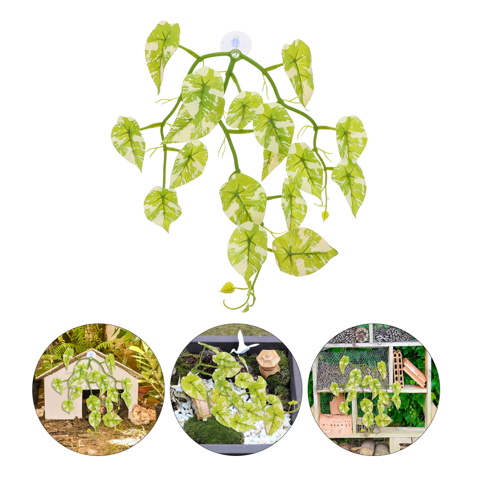 OUNONA Turtle Tank Hangings Plants Lizard Tank Fake Plants Reptile Fake ...