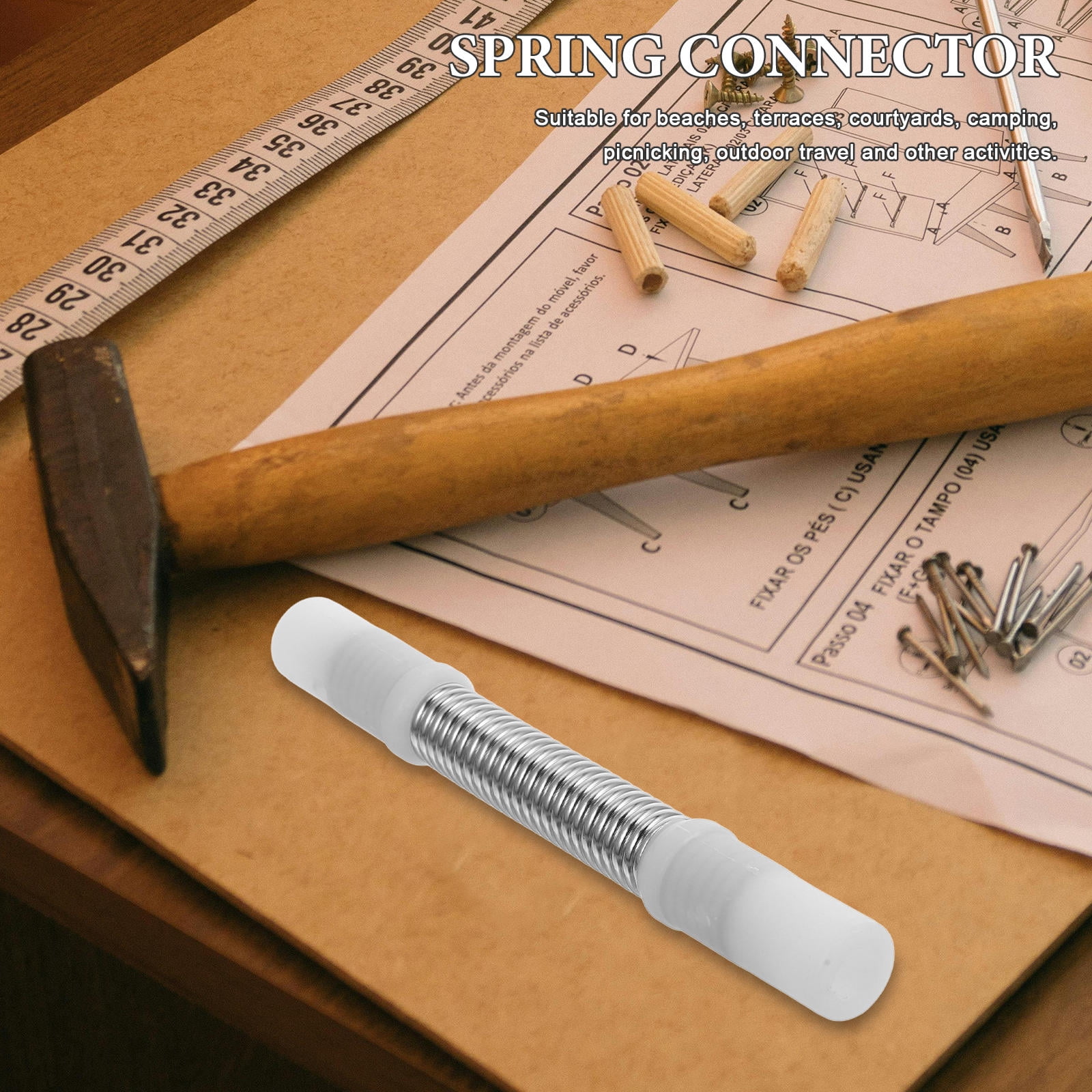 OUNONA Umbrella Pole Spring Connector All-directional Umbrella Spring ...