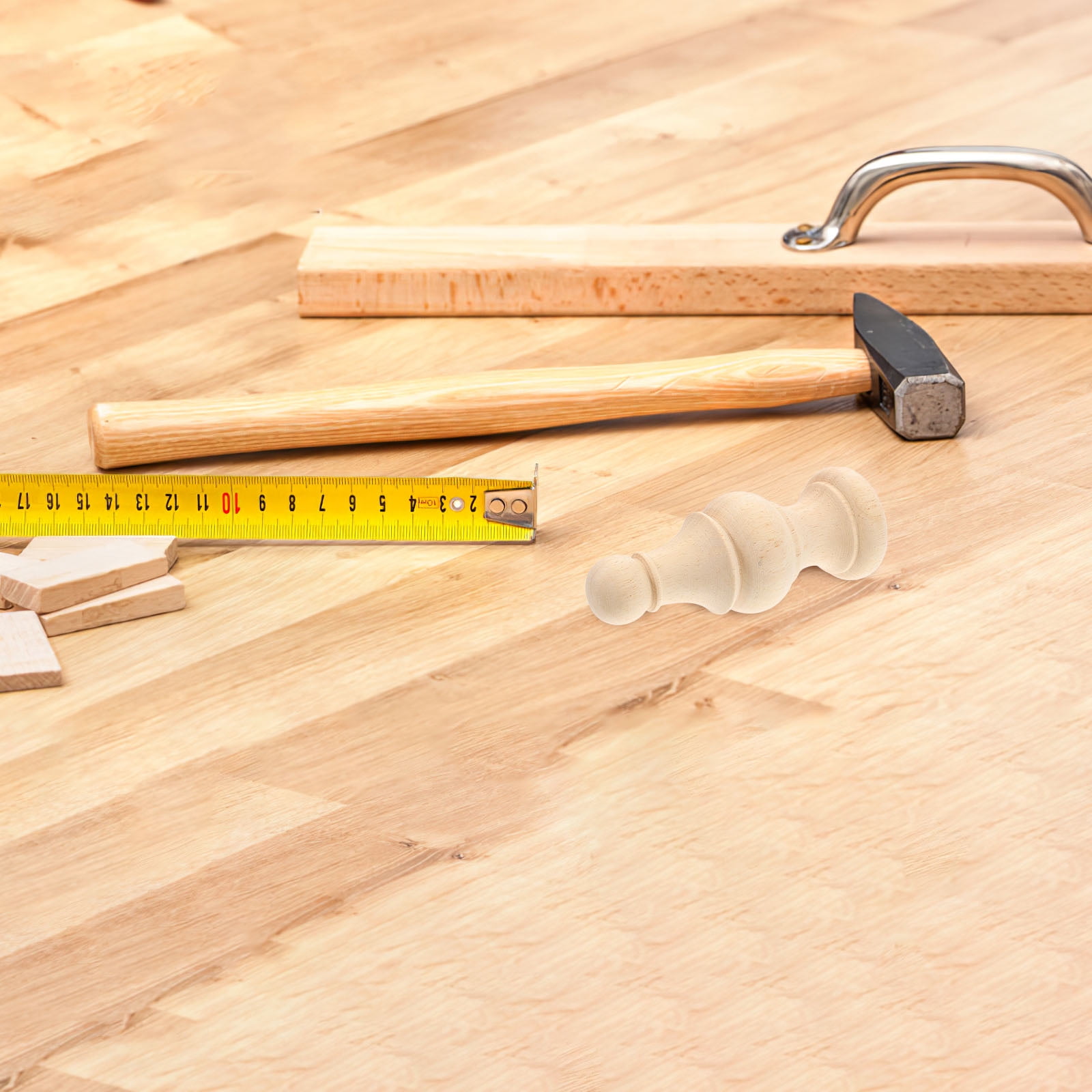 OUNONA Unfinished Wood Finials for DIY Crafts Decorative Wooden Post Finials for Home Decor and ...