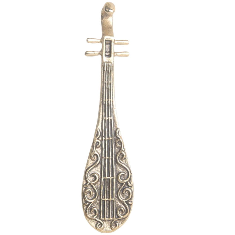 OUNONA Unique Small Brass Pipa Figurine Chinese Lute Craft for Elegant ...