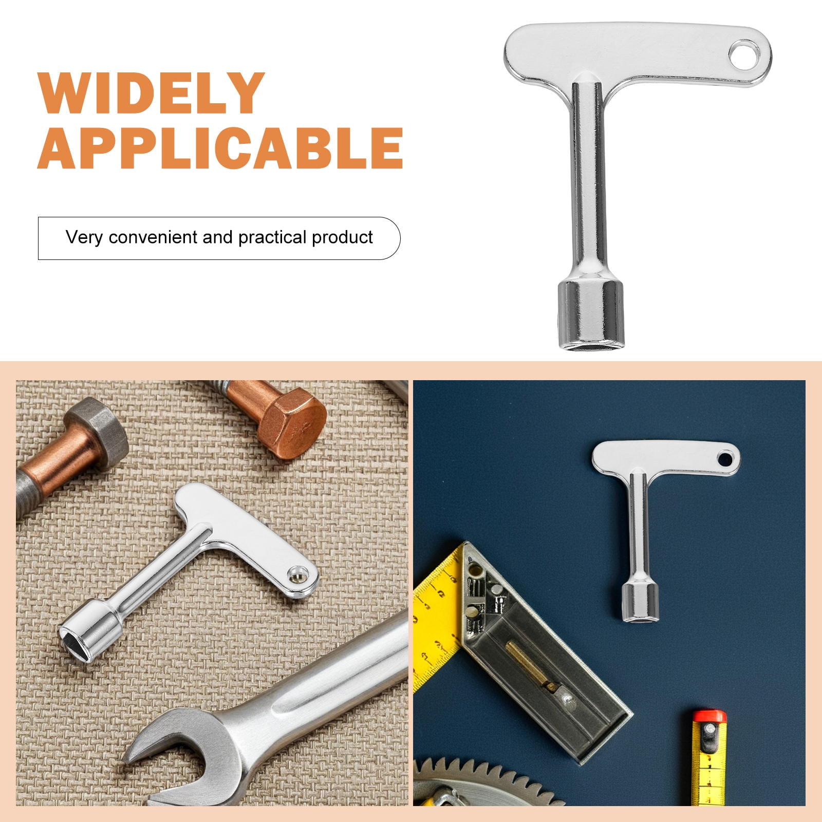OUNONA Universal Elevator Key Stainless Steel Triangular Spanner Key ...