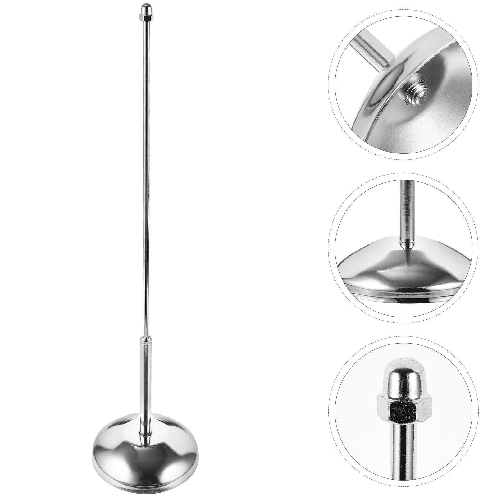OUNONA Universal Flag Pedestal Office Flagpole Holder Mount Silver ...