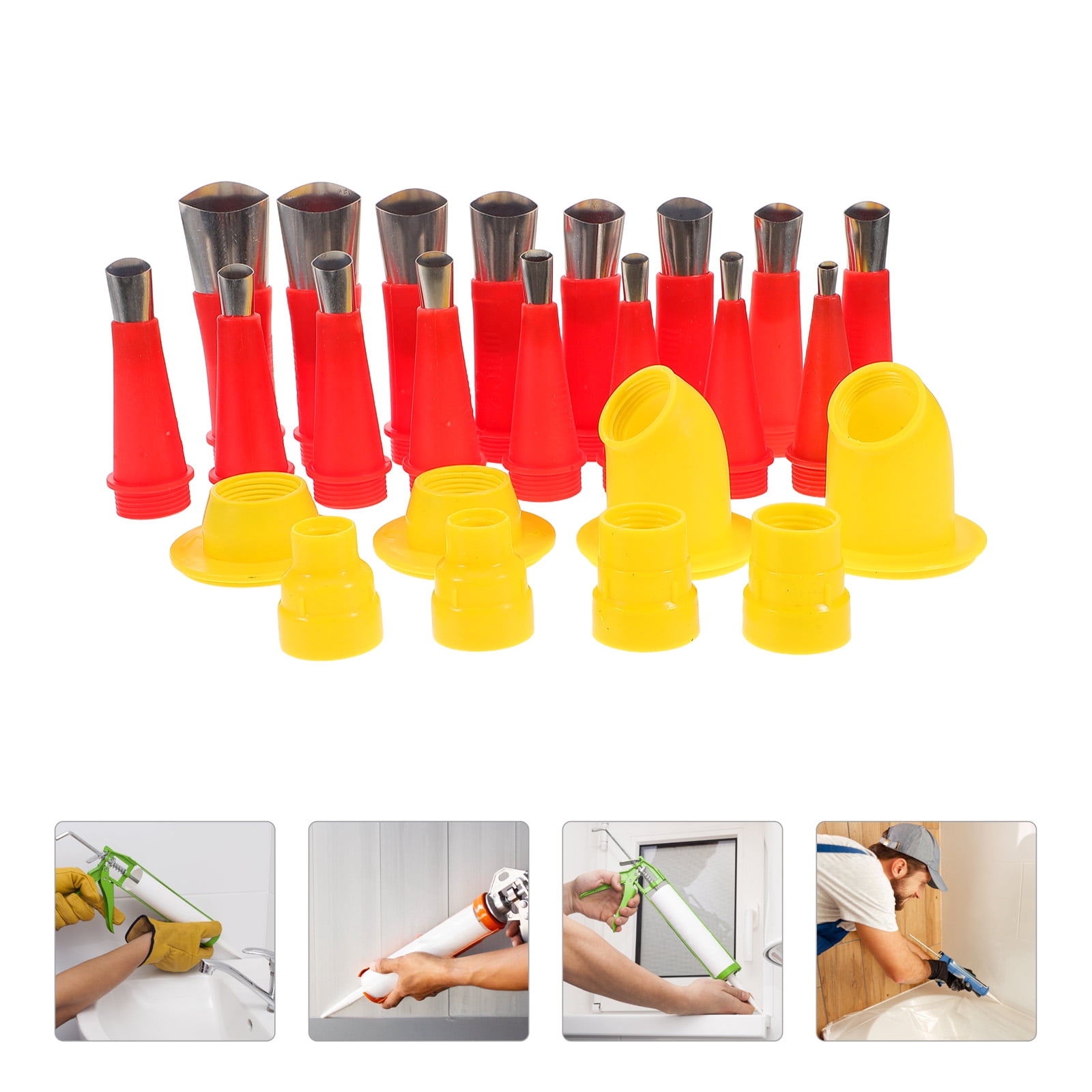 OUNONA Universal Stainless Steel Caulking Nozzle Applicator Kit with ...