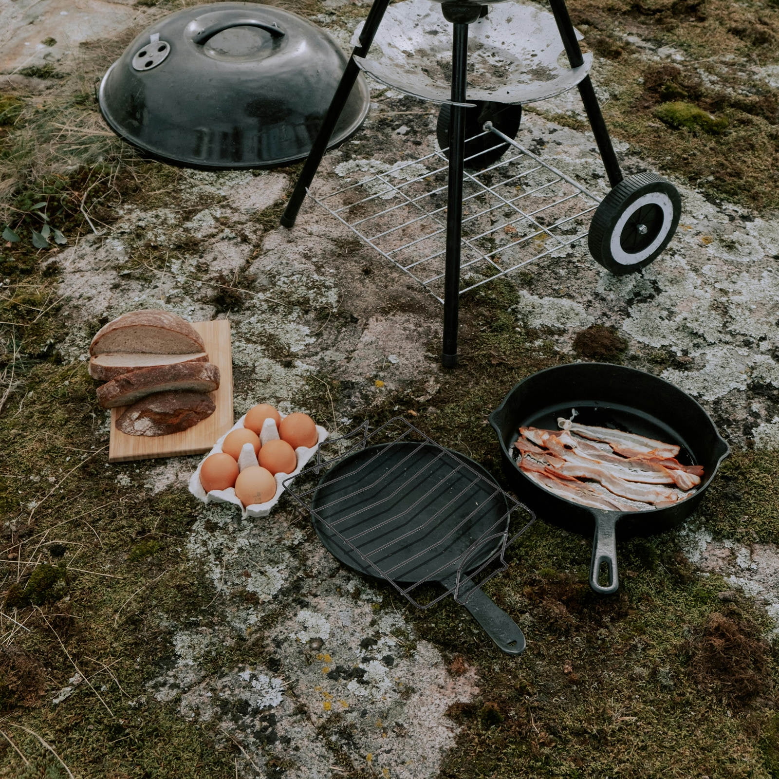 OUNONA Versatile Outdoor Grill Rack With Rib And Chicken Stand Meat ...