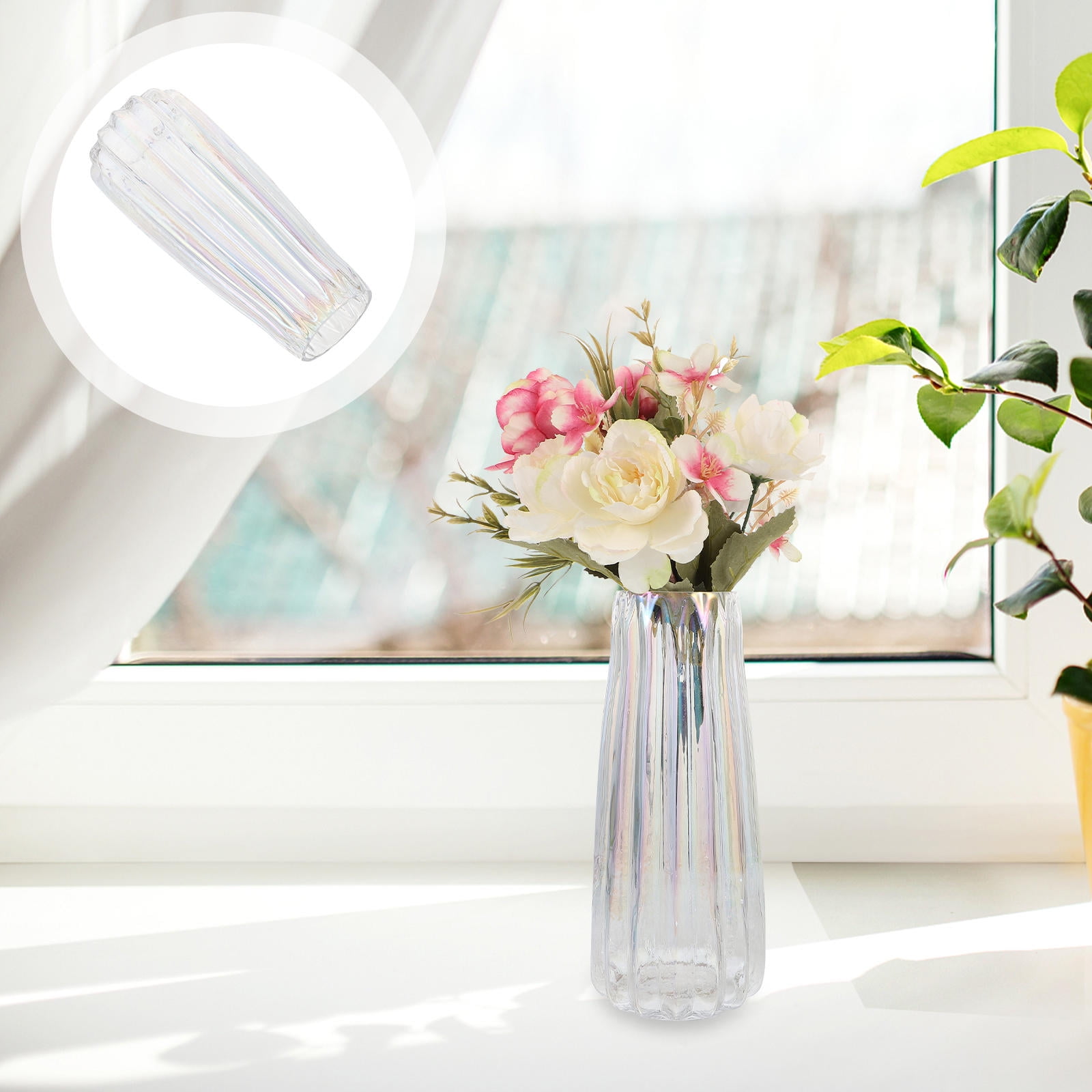 OUNONA Vertical Glass Vase Centerpiece Vases Dining Room Table Decor ...