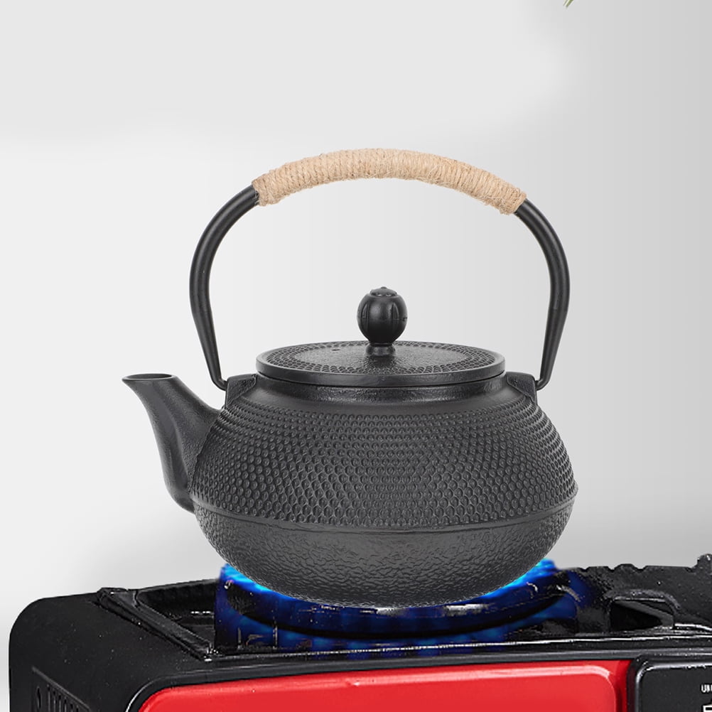 OUNONA Vintage Cast Iron Teapot Stovetop Small Teakettle Portable Tiny ...