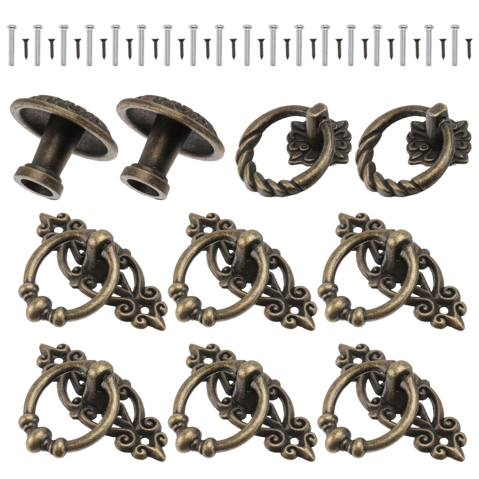 OUNONA Vintage Unique Drawer Pulls Dresser Handles Kitchen Antique ...