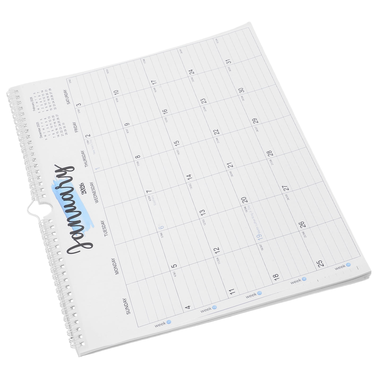 OUNONA Family Wall Calendar 2026 Large Hanging Planner with Twin Wire ...