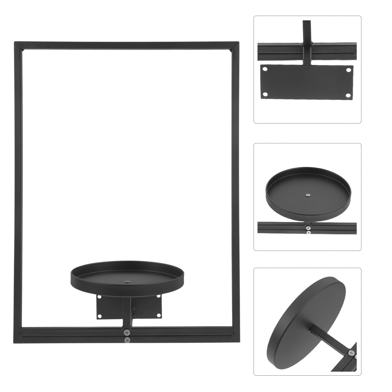 FOLOYORI Rectangular Wall Mounted Flowerpot Rack Iron 1Pcs 15.6X11.8X0 ...