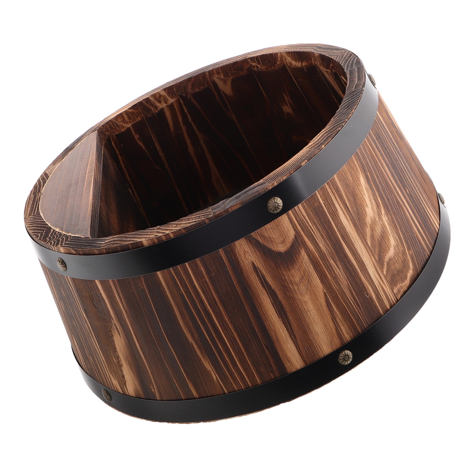 OUNONA Wall Mounted Whiskey Wine Barrel Display Rack Rustic Wine Barrel ...