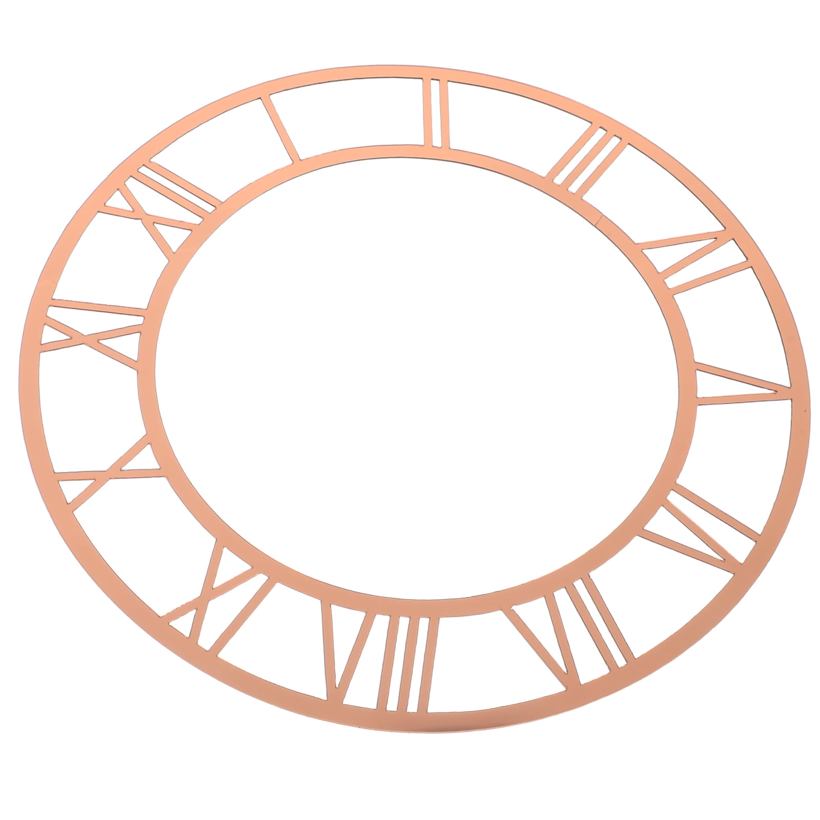 OUNONA Wall Stickers Decor Light Brown Round Mirror Clock Face Roman ...