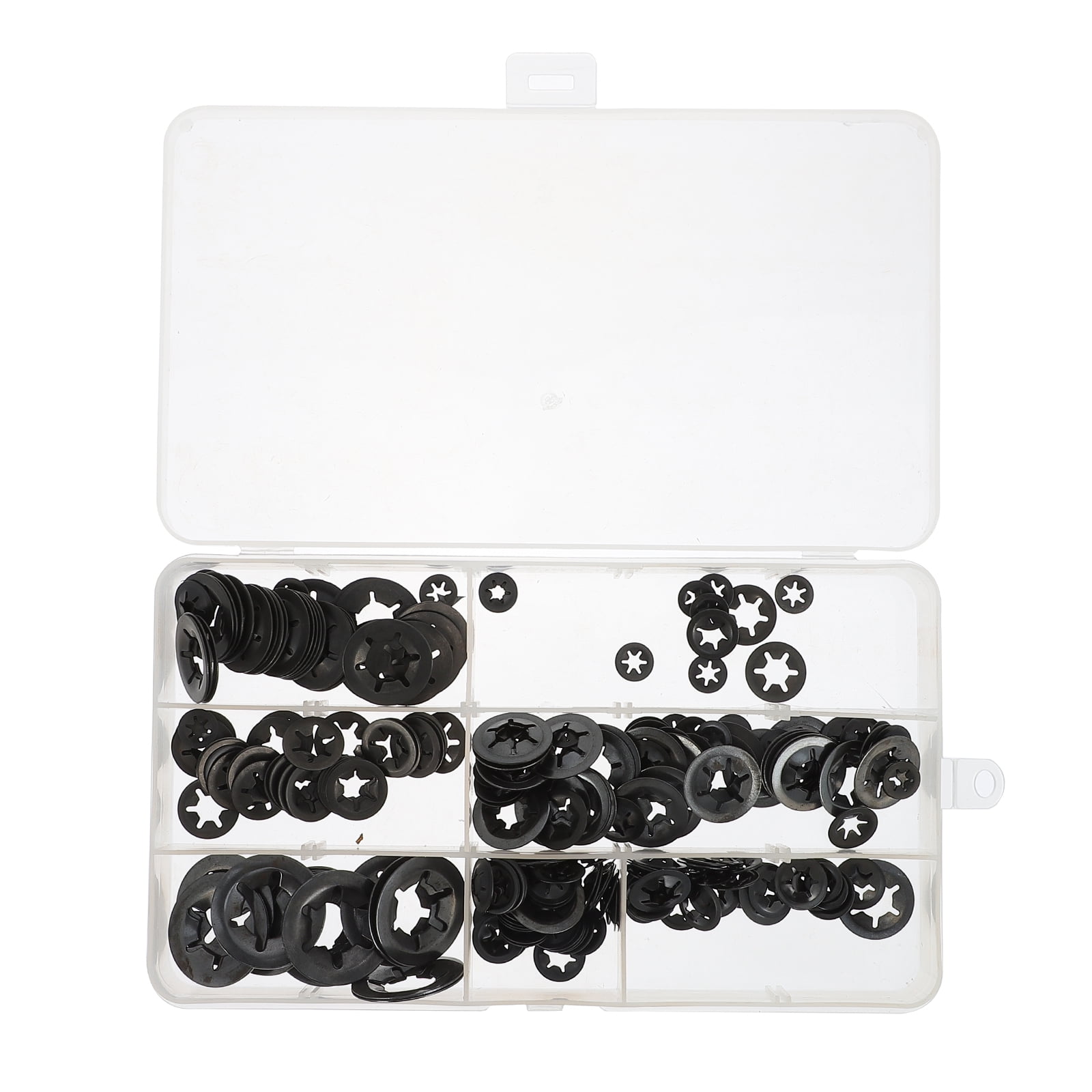 CATIEBYE 260 Pcs Lock Washer Assortment Black Manganese Steel Grip ...