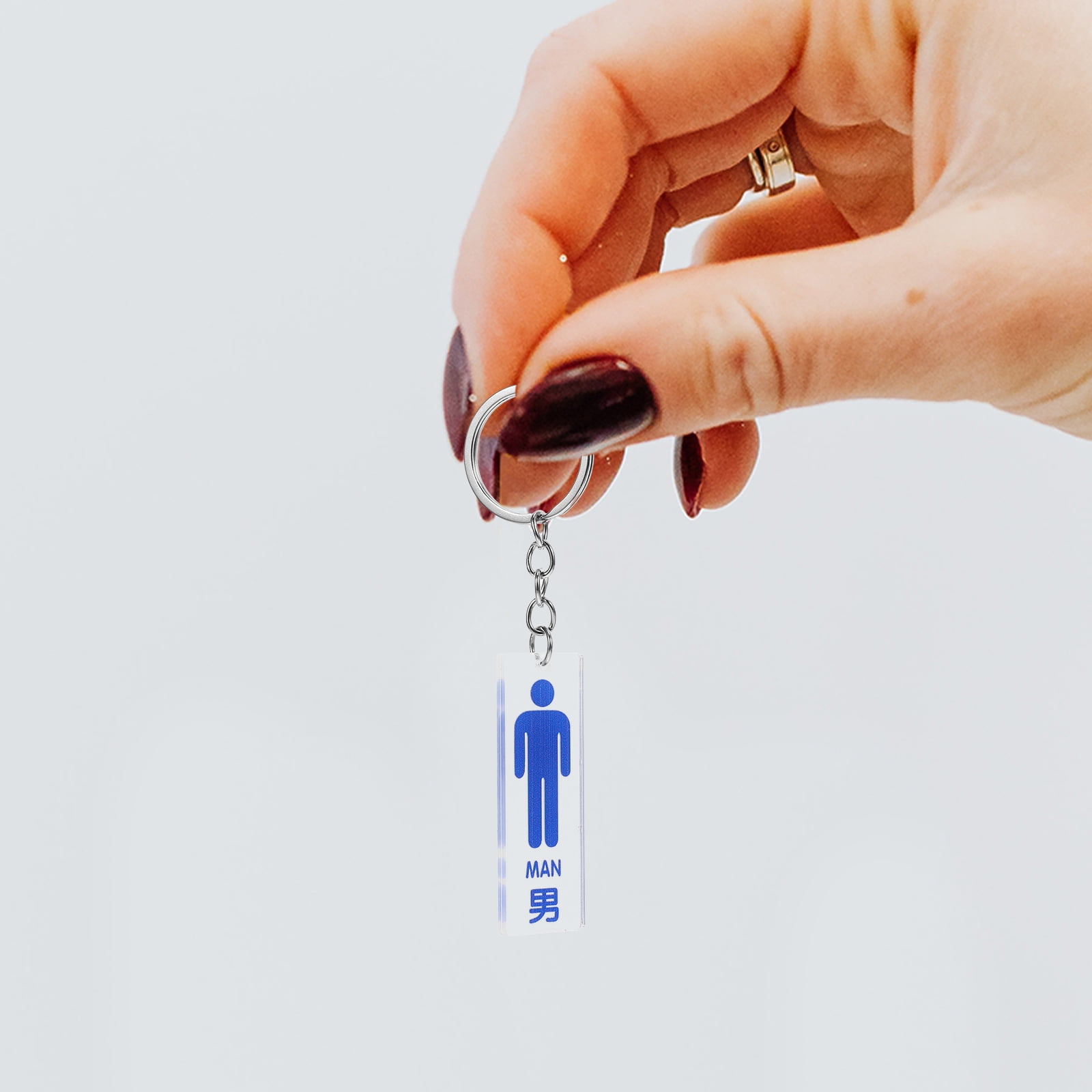 OUNONA Washroom Locker Key Tag Male Restroom Toilet Blue - Walmart.com