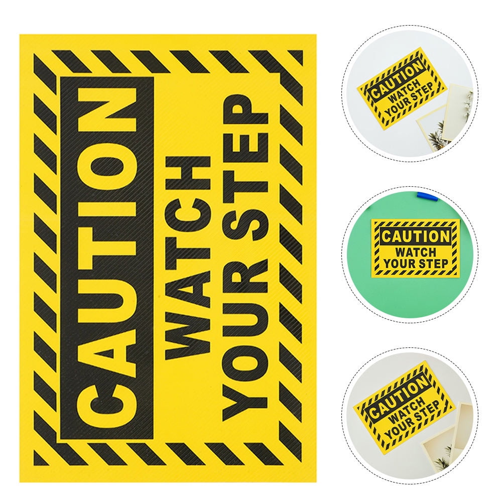OUNONA Watch Your Step Sign Pvc Sticker Caution Watch Your Step Sign ...