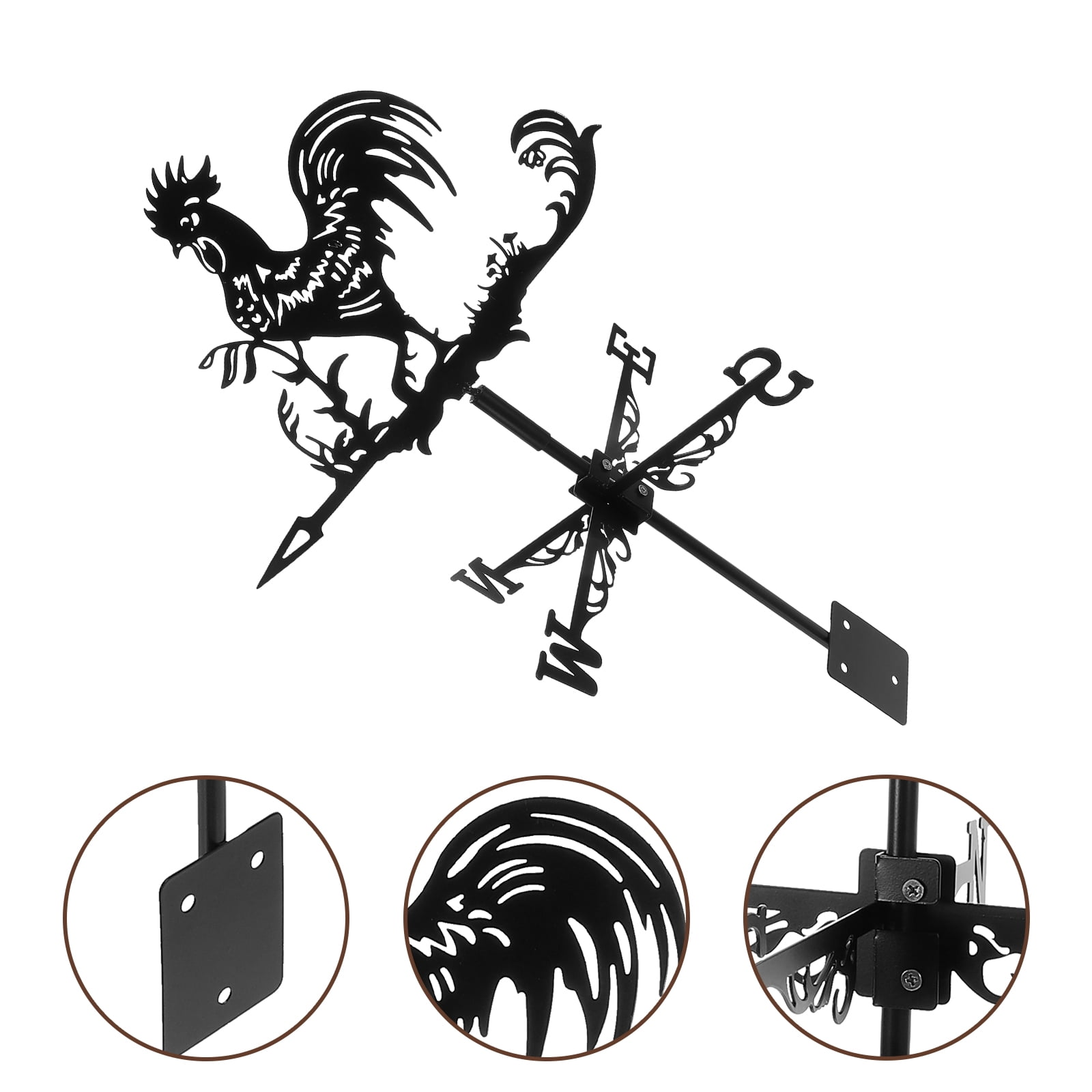 OUNONA Weather Vane Wind Indicator Metal Direction Indicator Rooster ...