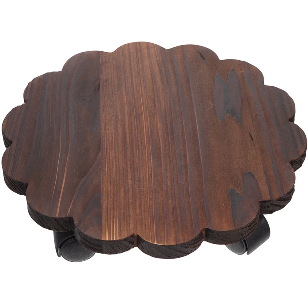 OUNONA Wheeled Plant Stand Flower Pot Mobile Tray Base with Wheels ...