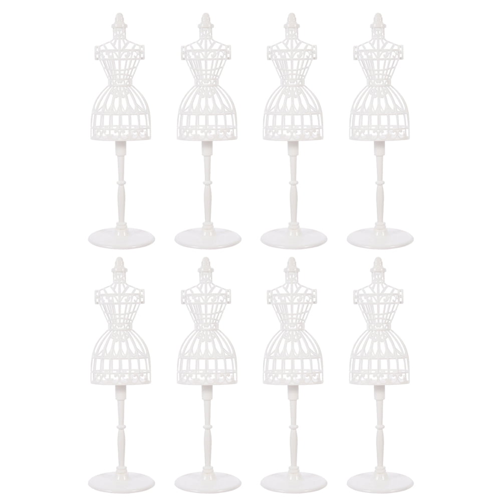 OUNONA White Doll Clothes Rack Set of 8 ABS Doll Hangers for Storage ...