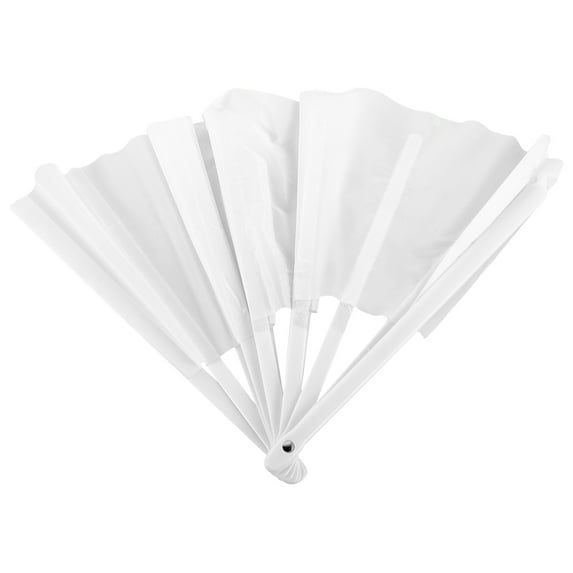 OUNONA White Handled Fan DIY Craft Blank Folding Fan Compact Foldable ...