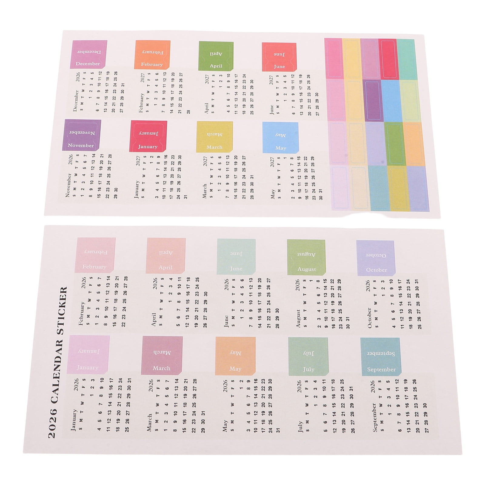 OUNONA White Monthly Planner Tabs Adhesive Calendar Index Labels for ...
