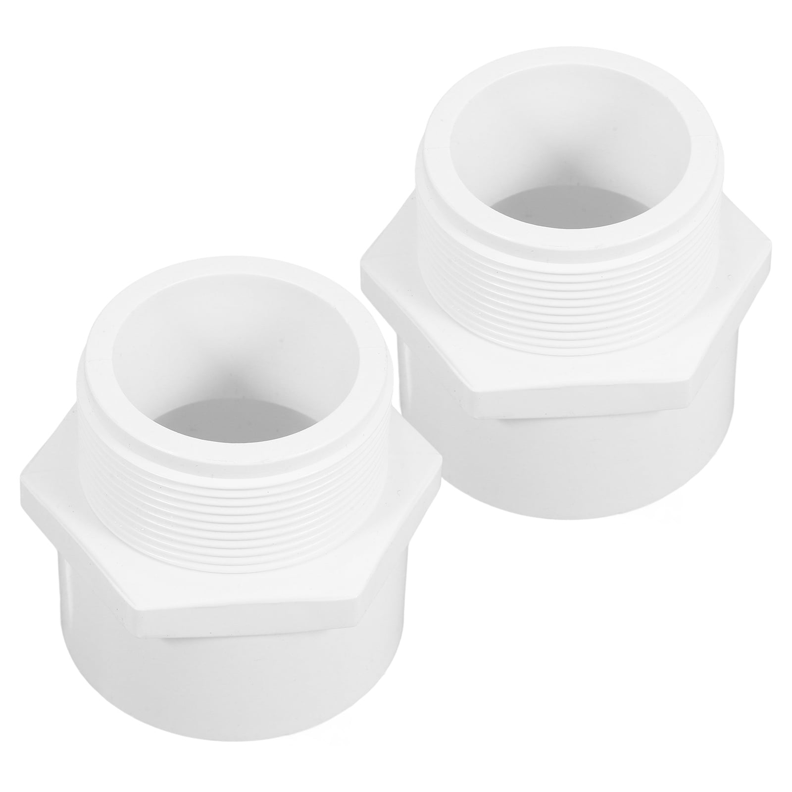 OUNONA White PVC Pipe Adapter Connector with NPT Male Thread for ...