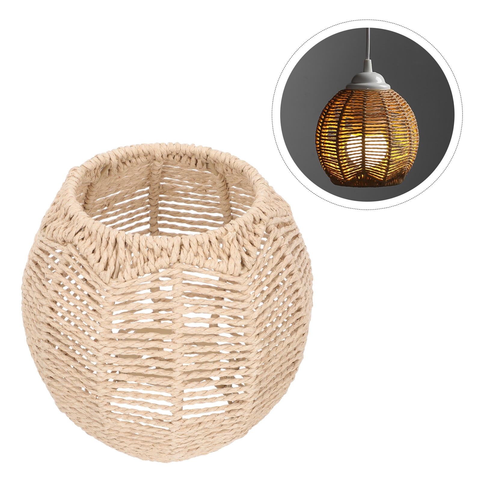 OUNONA Wicker Woven Lamp Shade Lampshade Screen Simple Design - Walmart.com