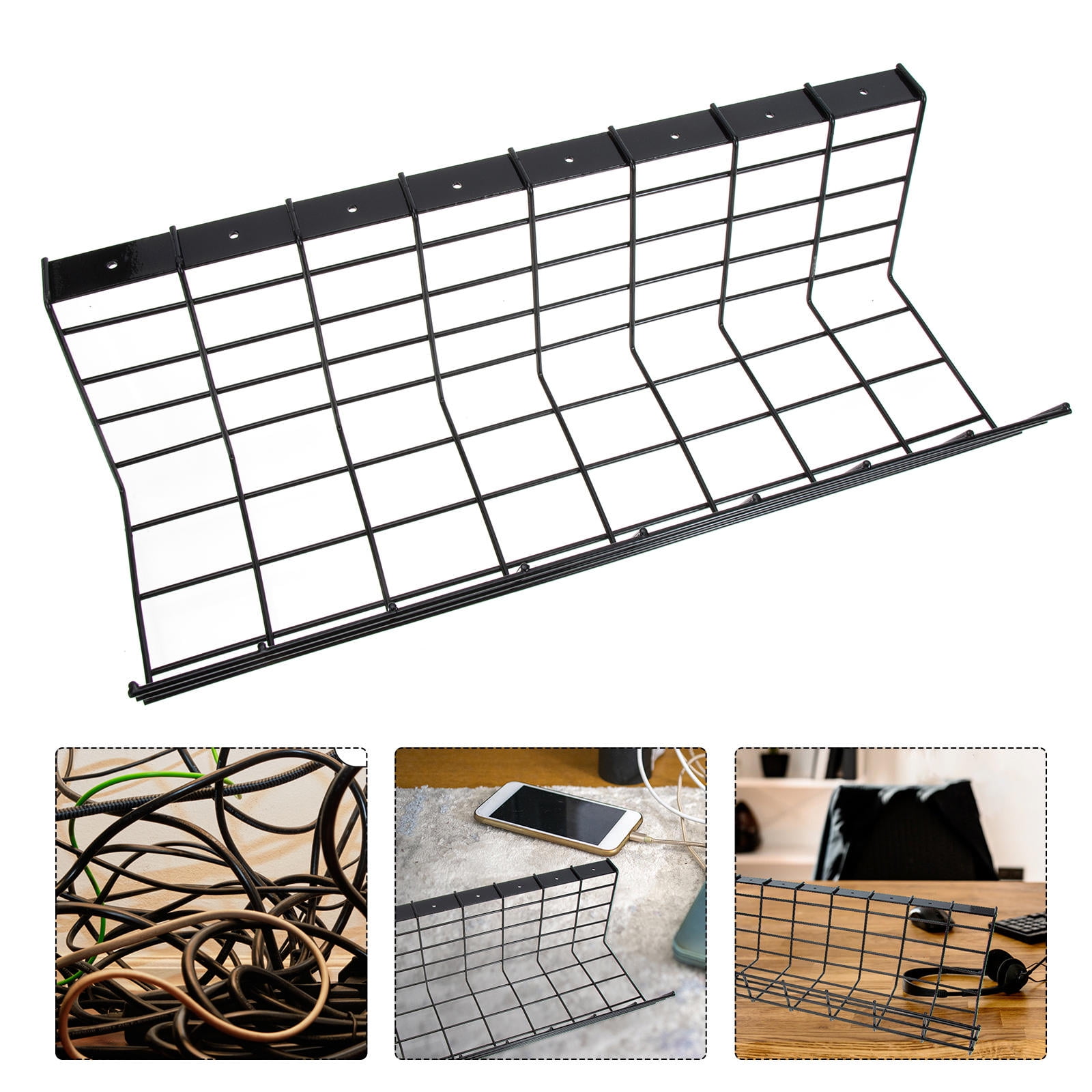 OUNONA Wire Organizing Rack Cable Management under Desk Organizer Tray ...