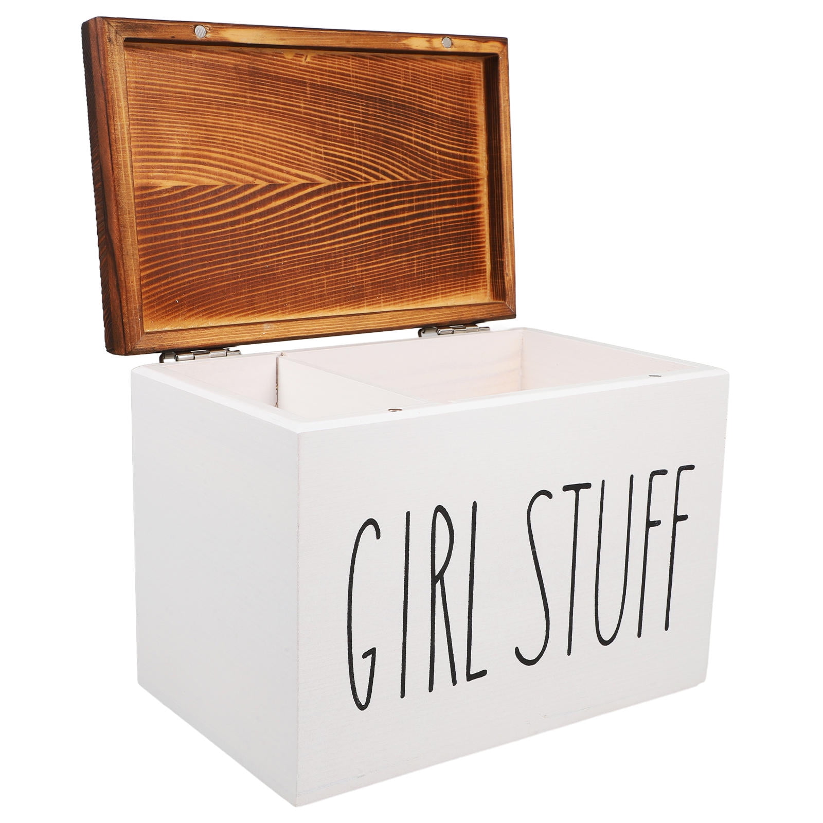 Tineasur Wooden Sanitary Napkin Organizer with Lid for Bathroom Storage ...