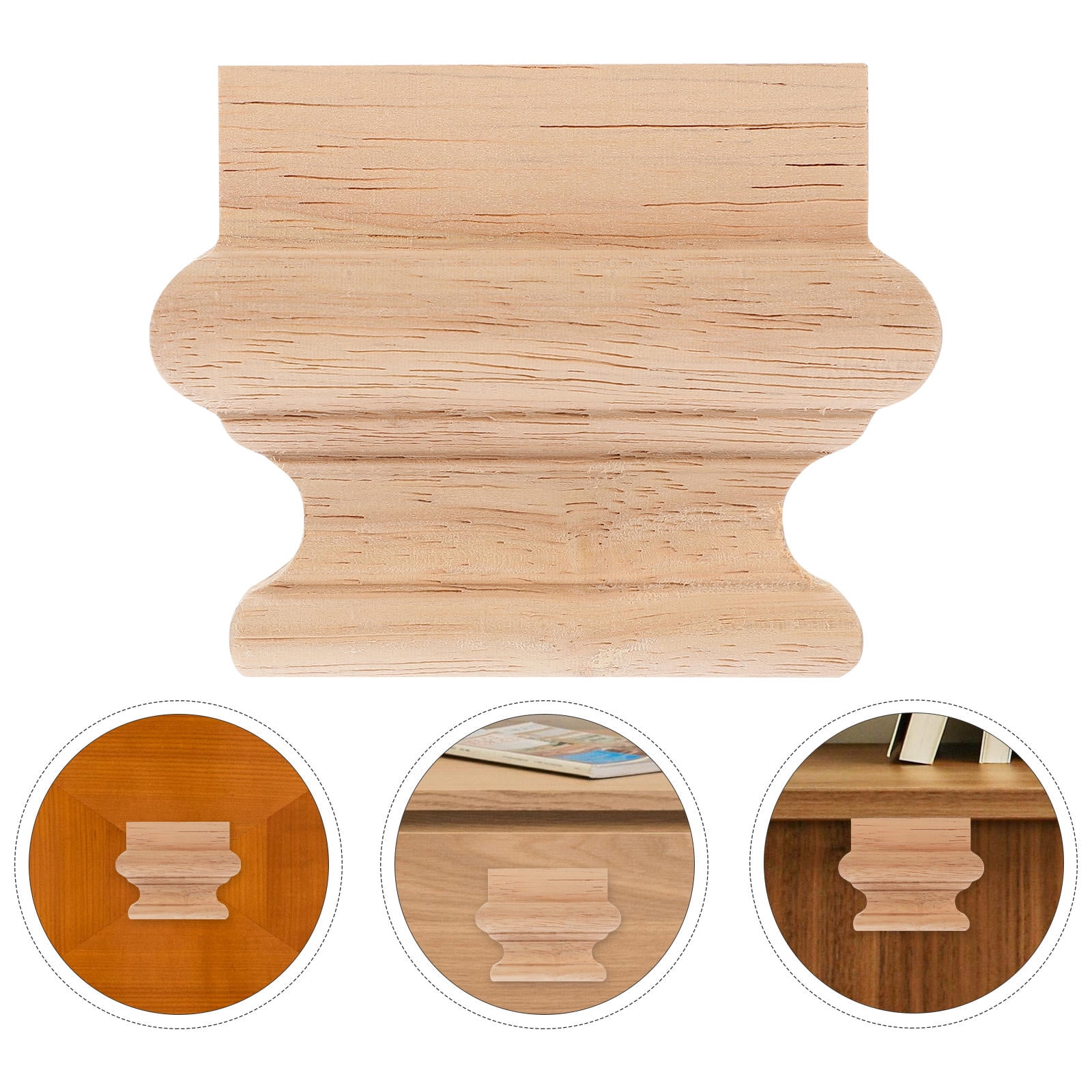 OUNONA Wood Carved Onlay Craft Furniture Applique Onlay Roman Column ...