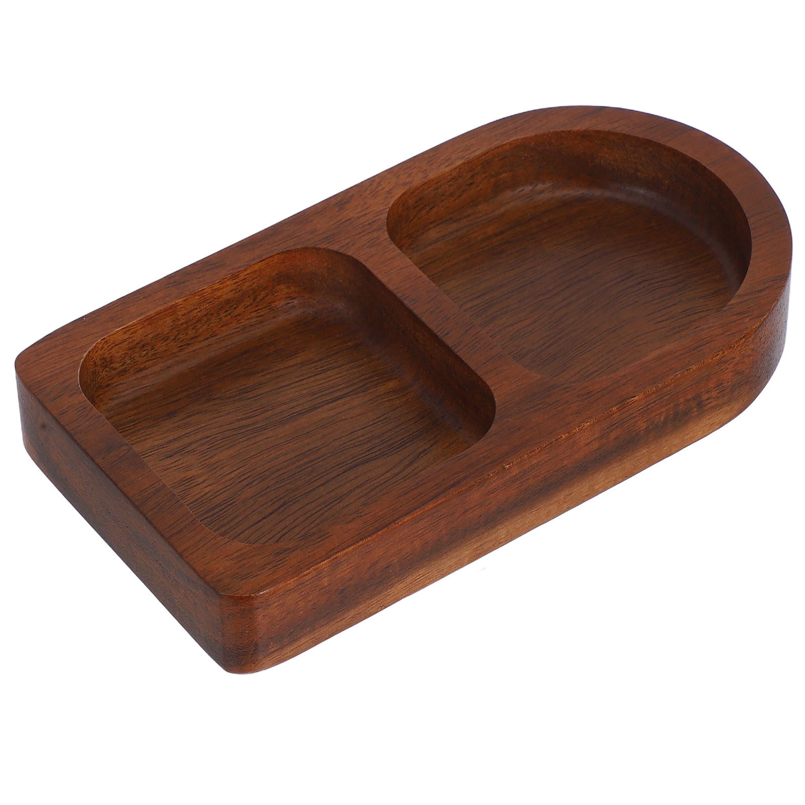 OUNONA Wood Platter With Two Compartments Small Wood Seasoning Plate ...