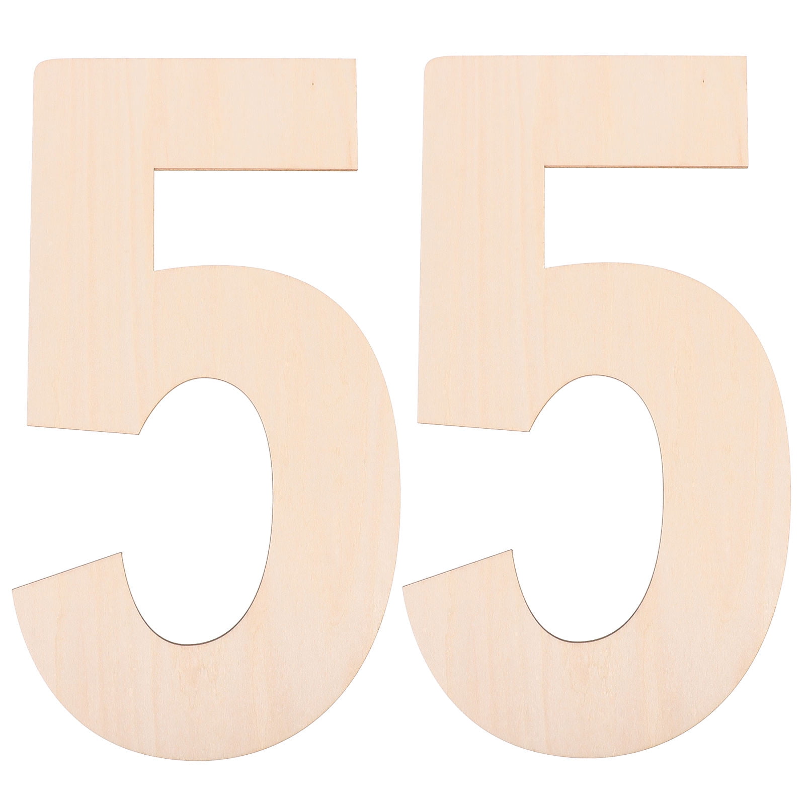 NUOLUX Wooden Number Signs Beige For Diy Crafts 2Pcs 11.8X6.5In ...